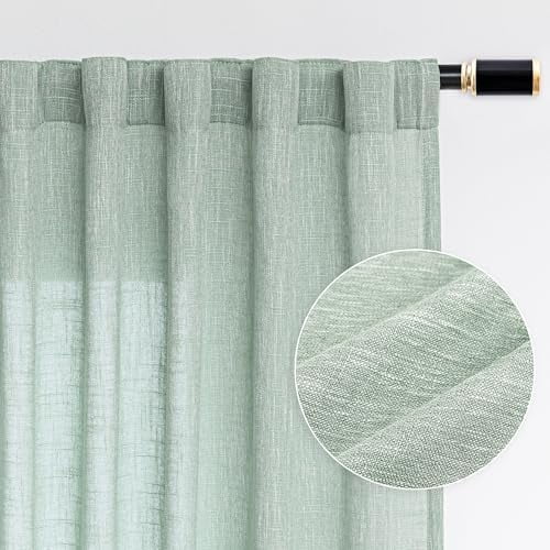 95 Inch Curtains Farmhouse Light Filtering Privacy Curtain Drapes for ...
