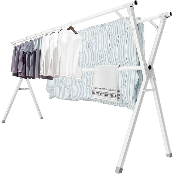 95 Inches Clothes Drying Rack, Drying Rack Clothing Folding Indoor ...