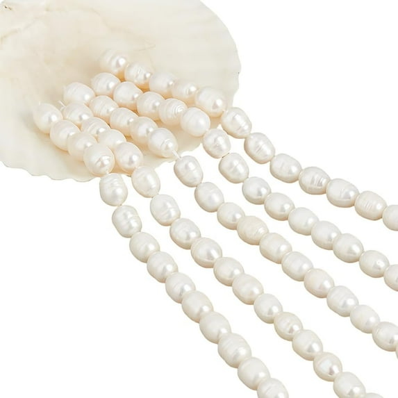 95 Pcs Natural Cultured Freshwater Pearls 9-10mm Freshwater Pearls Rice ...