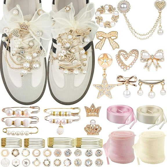 95 Pcs Pink Shoe Charms for Sneakers, Junk Socks Charms Kit with Satin ...