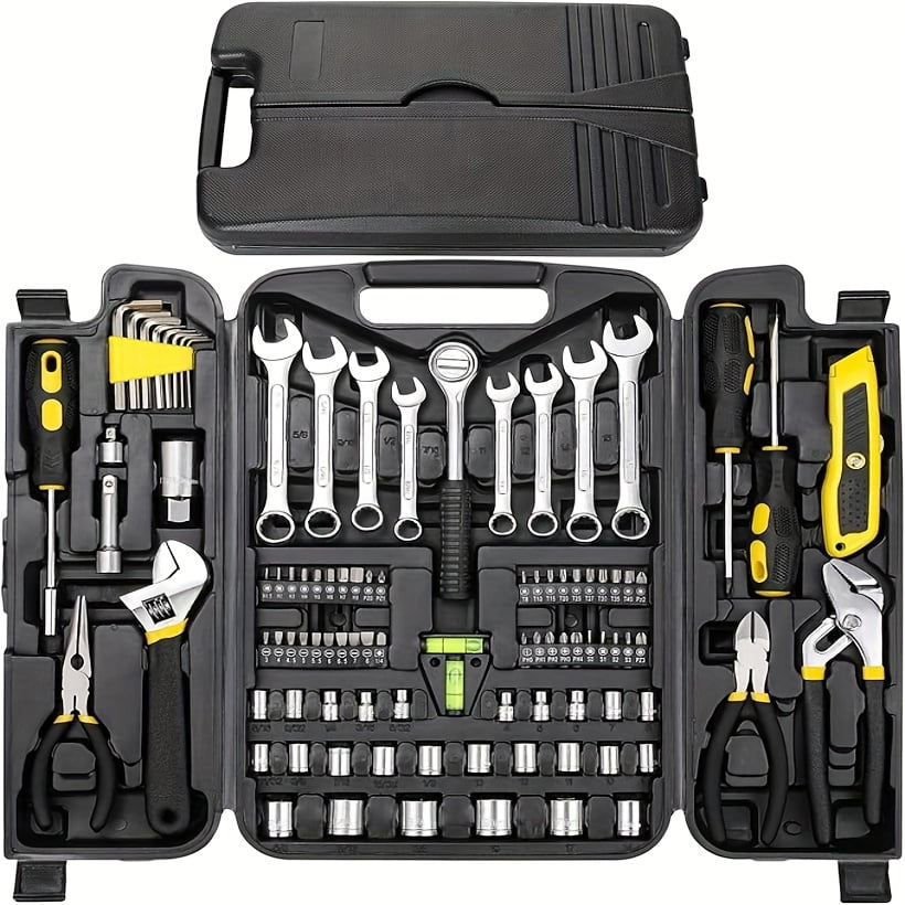 95-Piece Mechanics Tool Set - Portable Plastic Toolbox with Wrenches ...