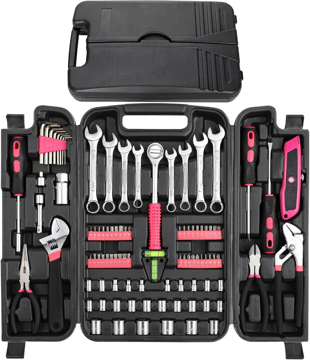 95 Piece Tool Set, Tool Kit, Mechanics Tool Set, Portable Toolbox with ...
