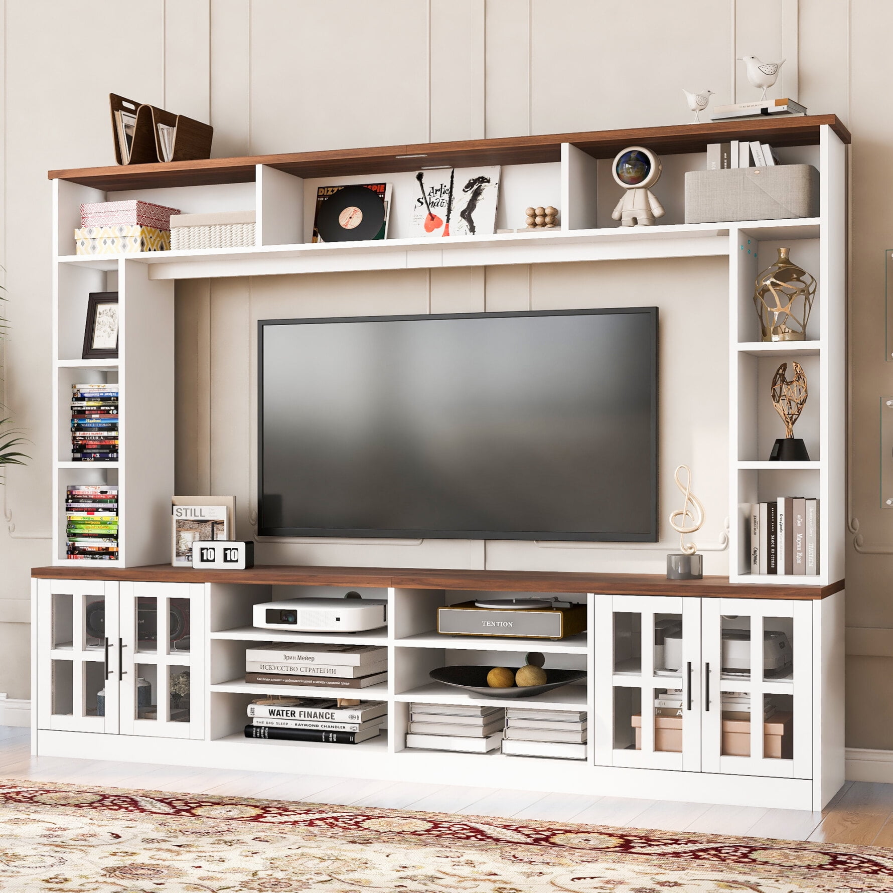 95"W Wall Unit TV Stand with Storage for TVs up to 80", Modern Wall ...