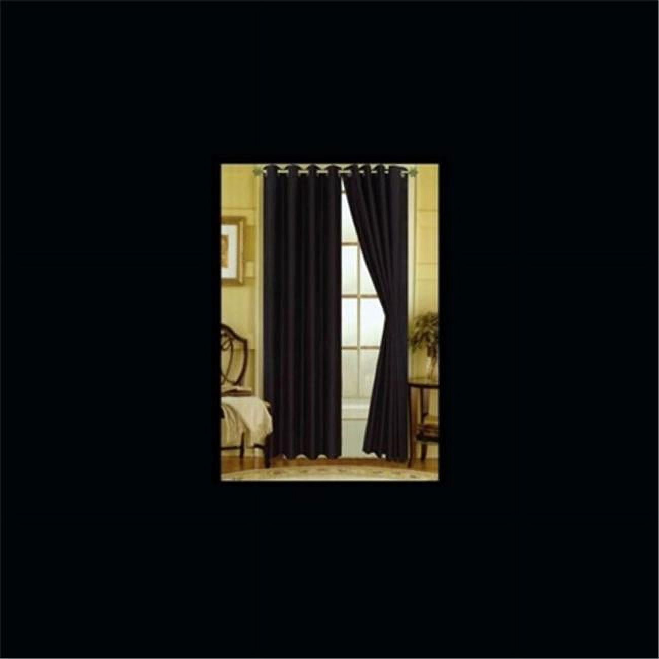 95 in. Elaine Faux Silk Panel with Grommets in Black - Walmart.com