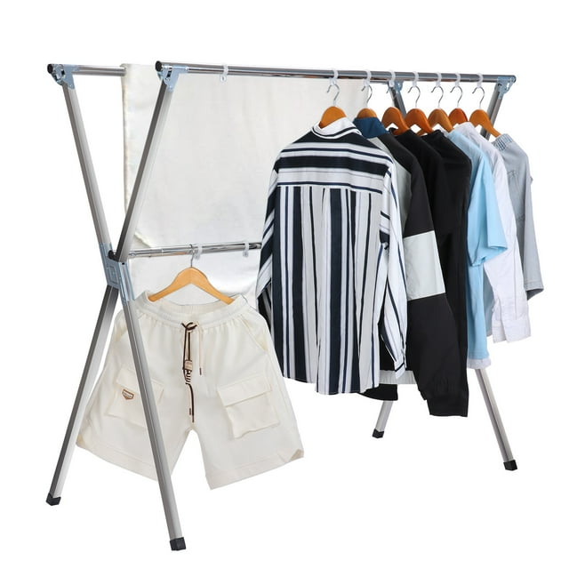 95-inch Expandable Stainless Steel Clothes Drying Rack, Collapsible ...