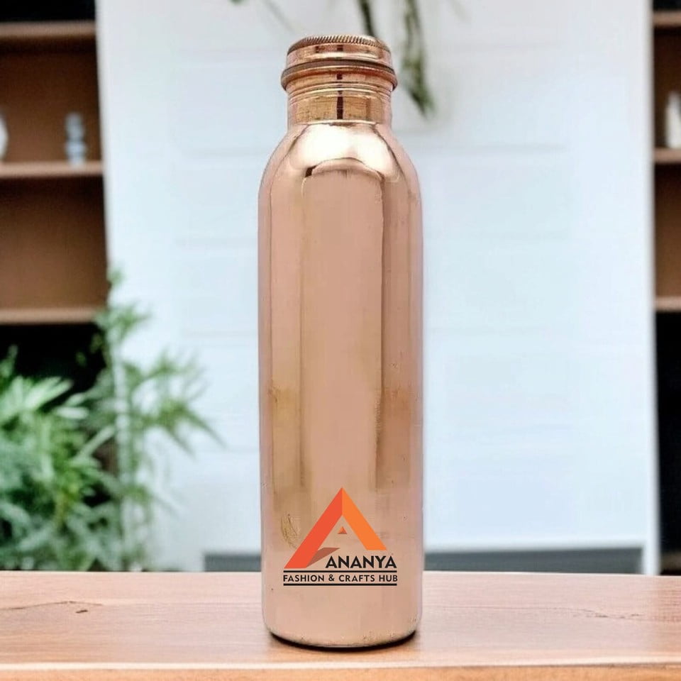 950 ml / 32 oz 100 % Pure Copper Water Bottle for Ayurvedic Health ...