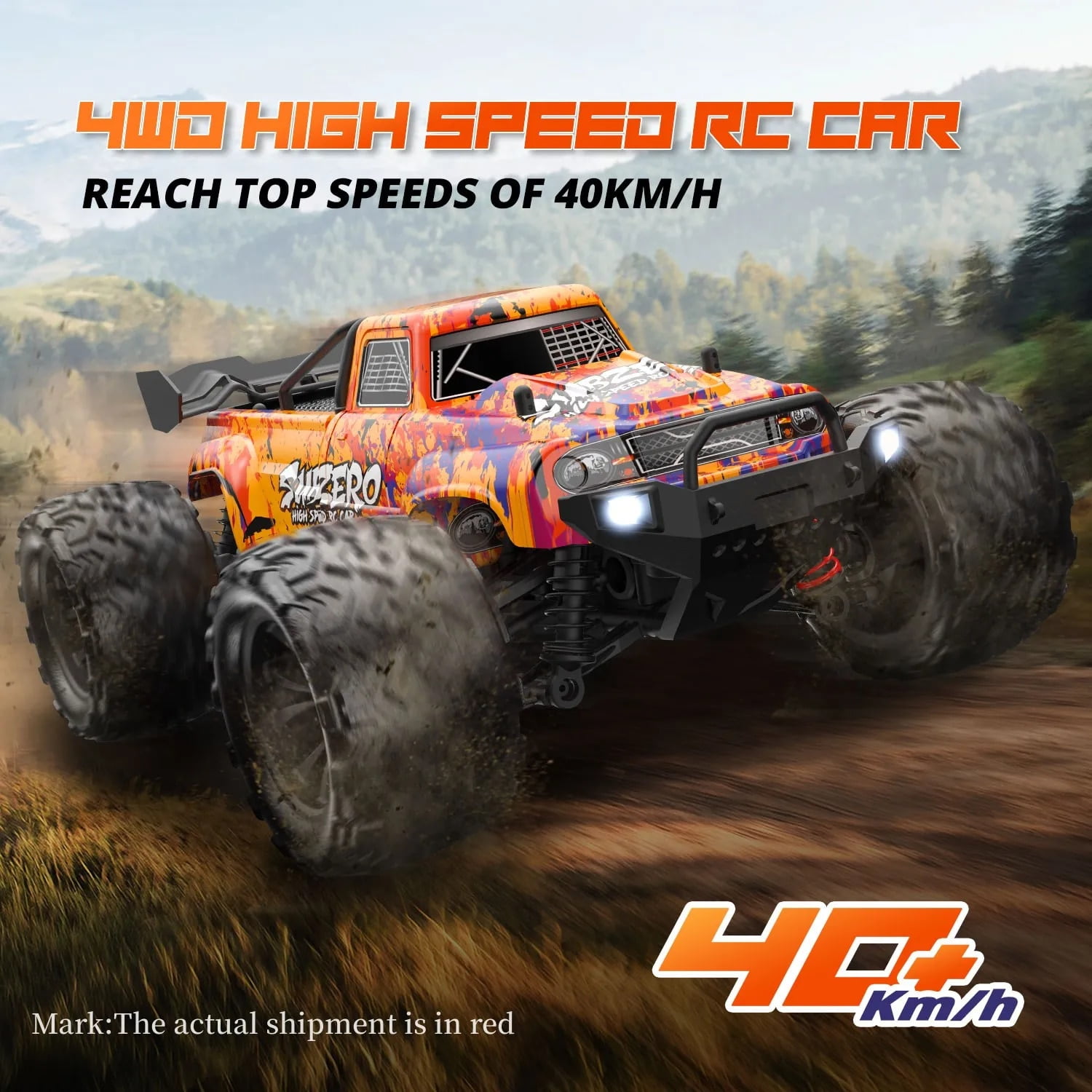 9500E 1/16 RC Car,40 KM/H High-Speed 4WD RC Racing Truck for Kids and ...