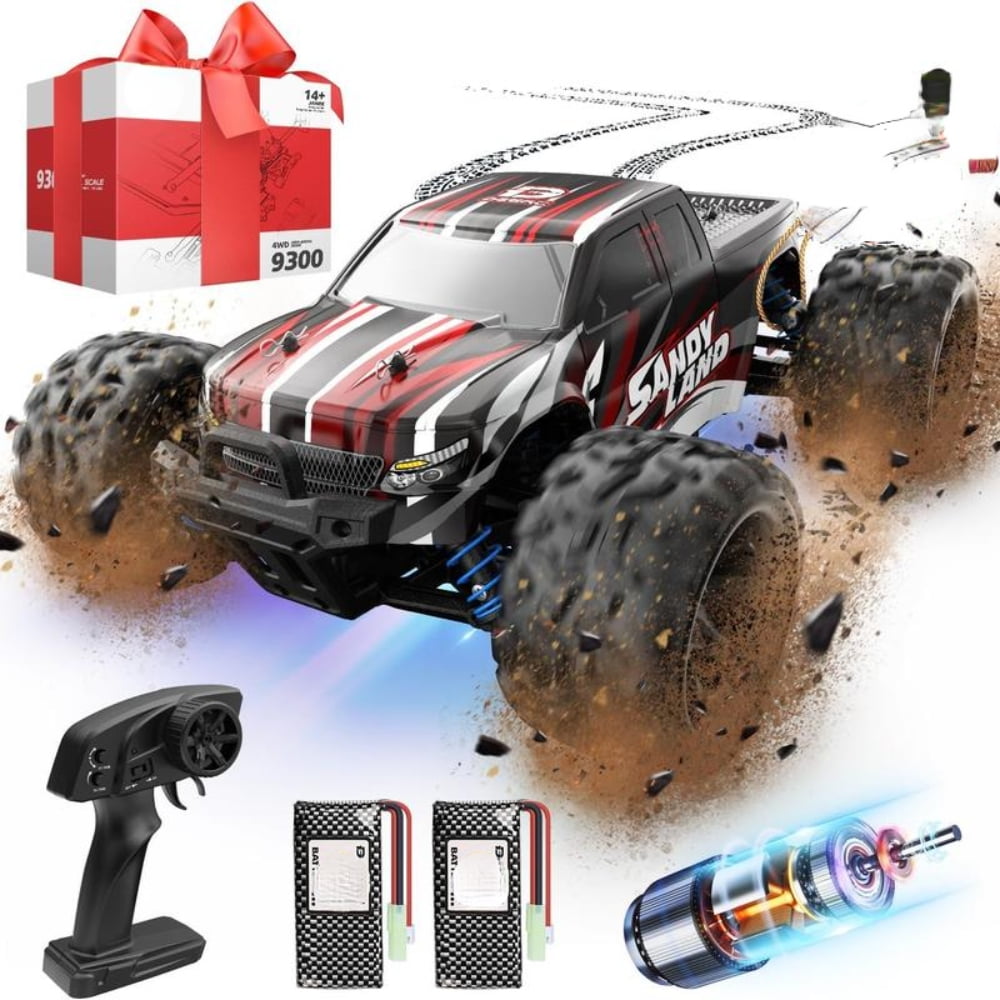 9500E 1:16 Scale All Terrain RC Car, 4x4 High Speed 40 KPH RC Truck, 2 ...