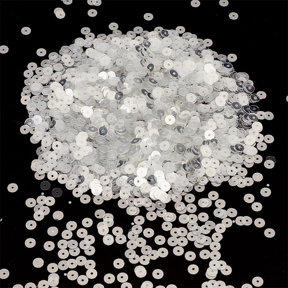 9500Pcs Flat Round Sequin Paillettes Round Loose Sequins White Plastic ...