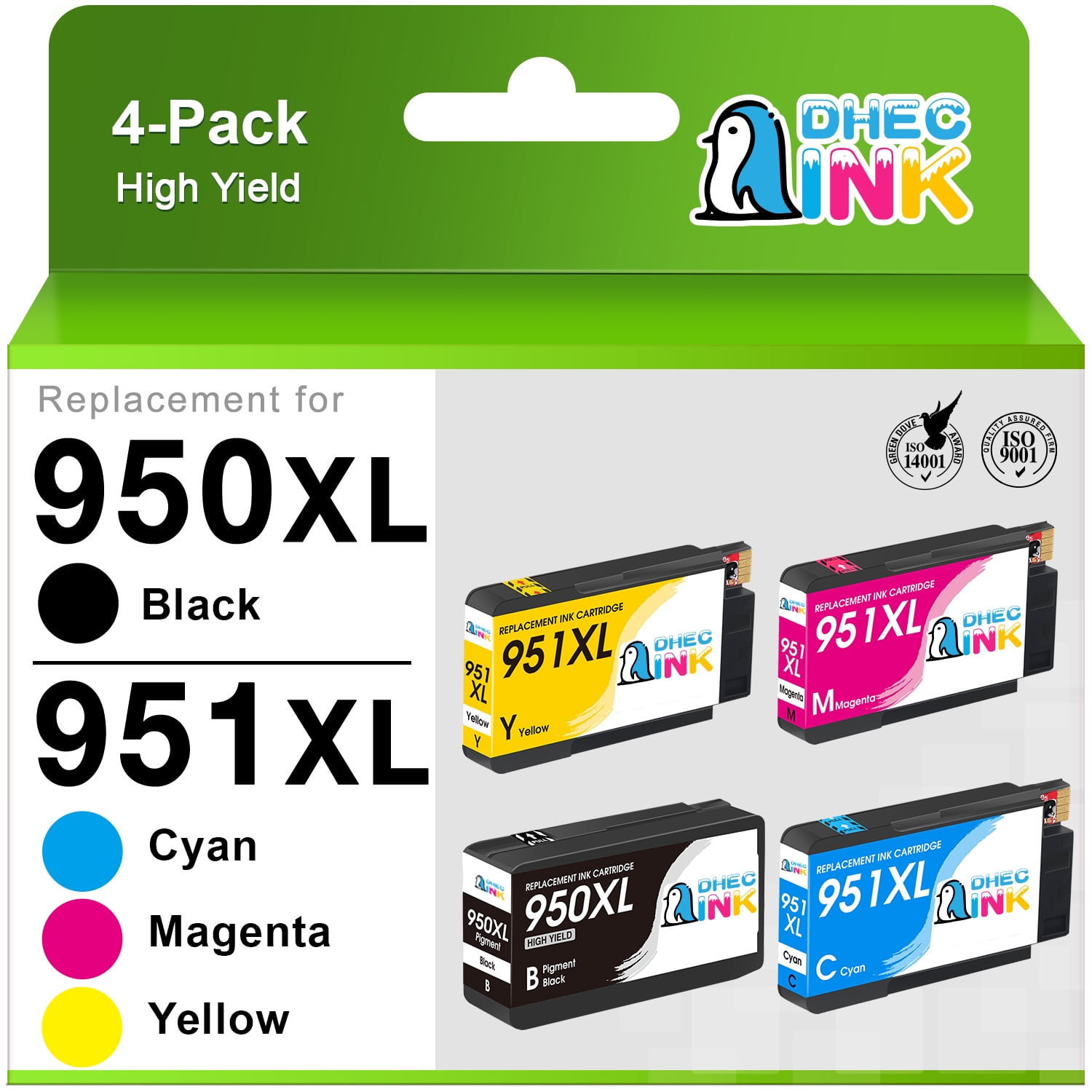 950XL 951XL Ink Cartridge Compatible for HP 950 and 951 Ink Cartridges for HP Officejet Pro 8600 ...