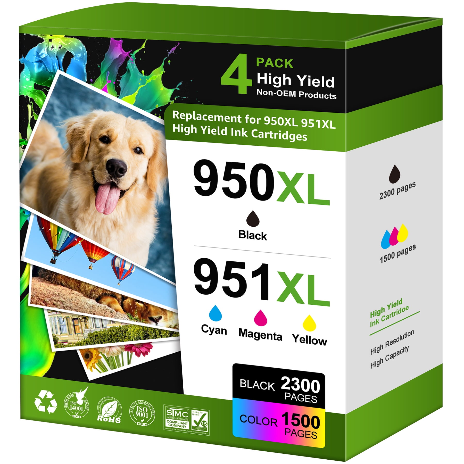 Halofox High Yield 950XL 951XL Ink Cartridges for HP OfficeJet Pro ...