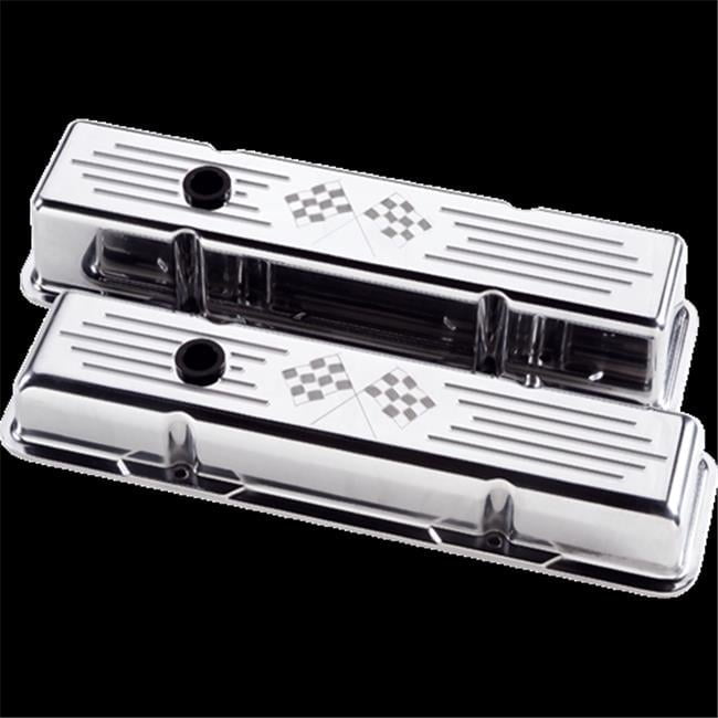 95127 Small Block Chevy Short Checkered Flag Valve Cover - Walmart.com