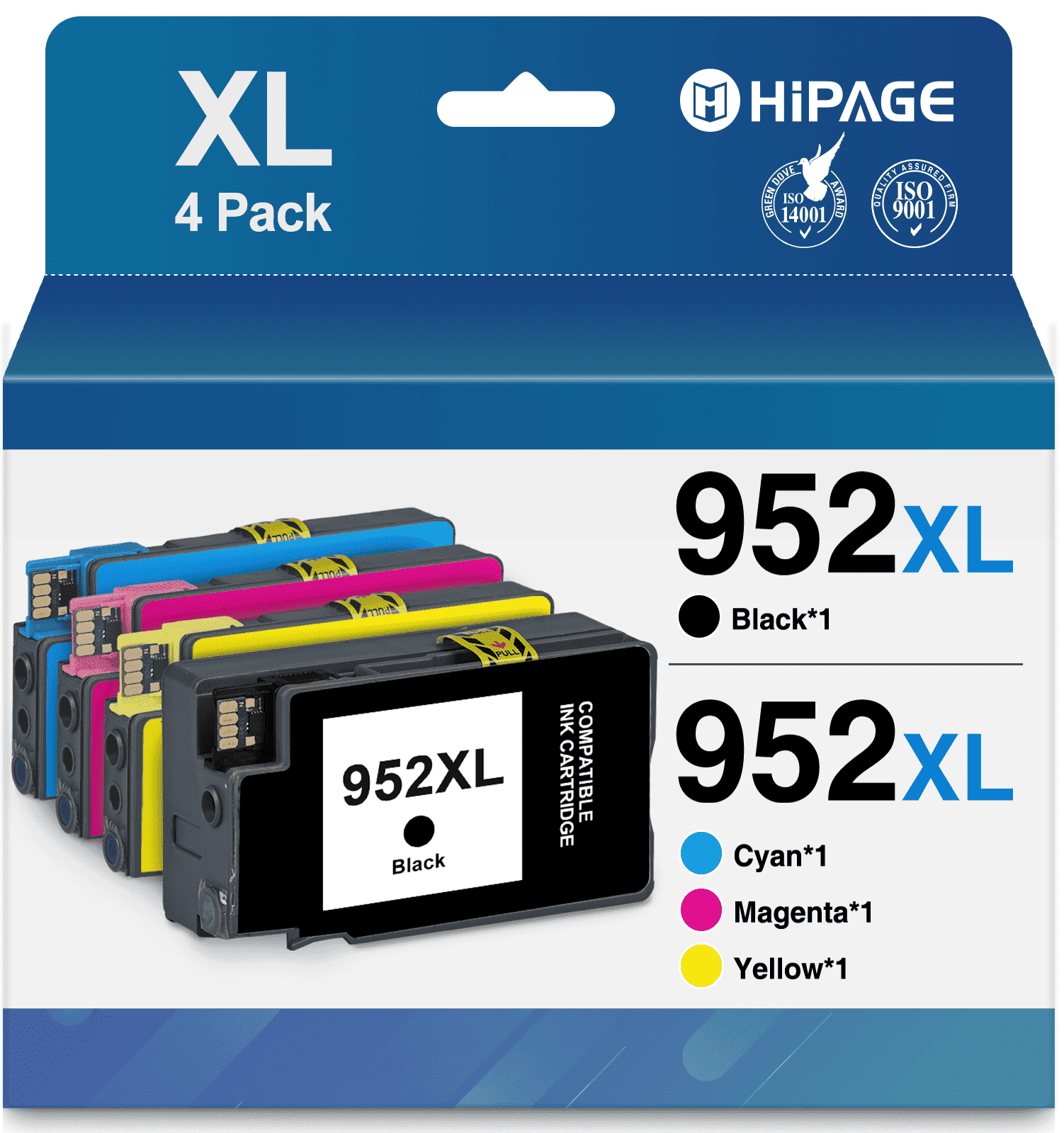 952 Ink Cartridges for HP 952XL Ink Cartridges for 952XL (Black Cyan ...