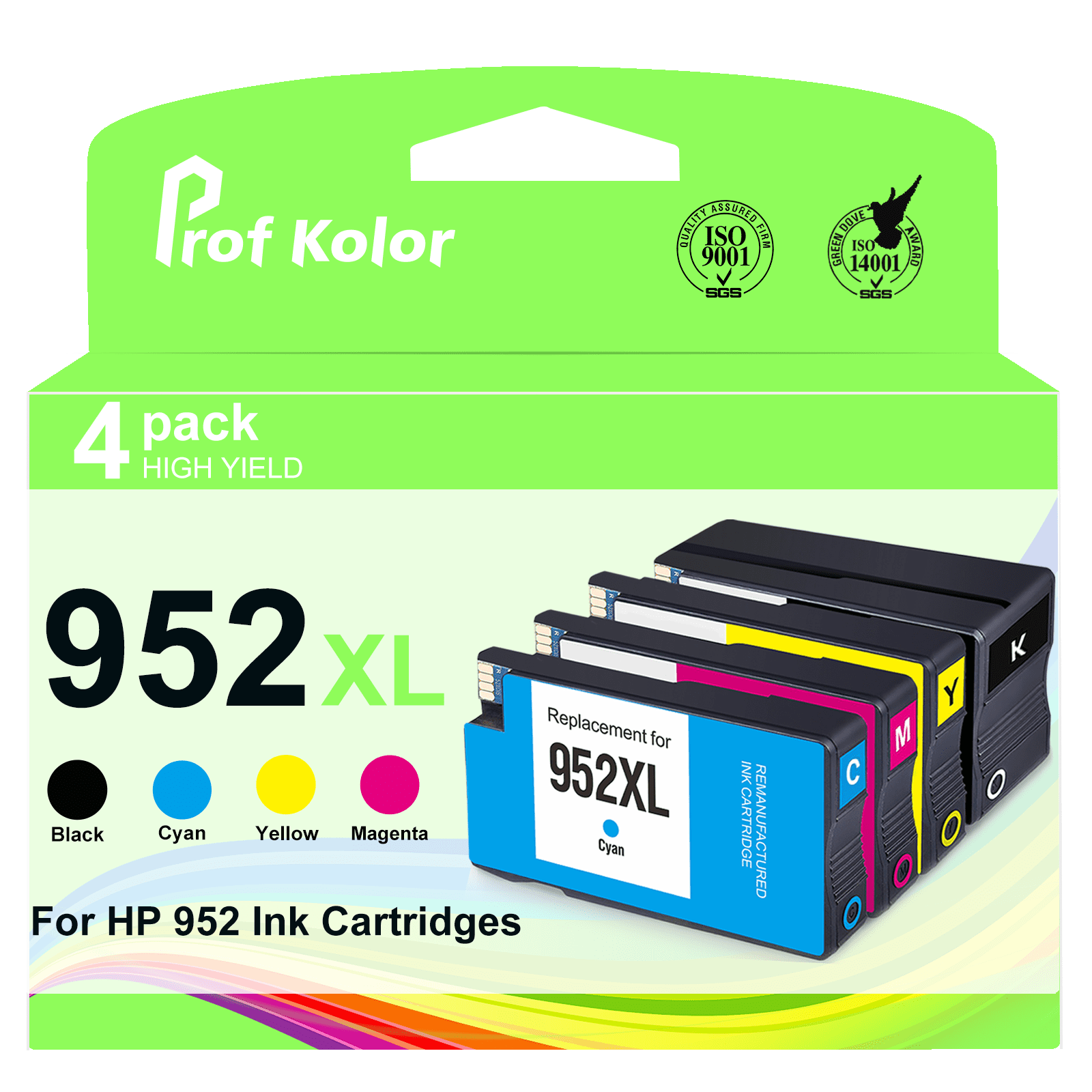 952 Ink Cartridges | for HP Ink 952 4 Pack (Black, Cyan, Magenta ...