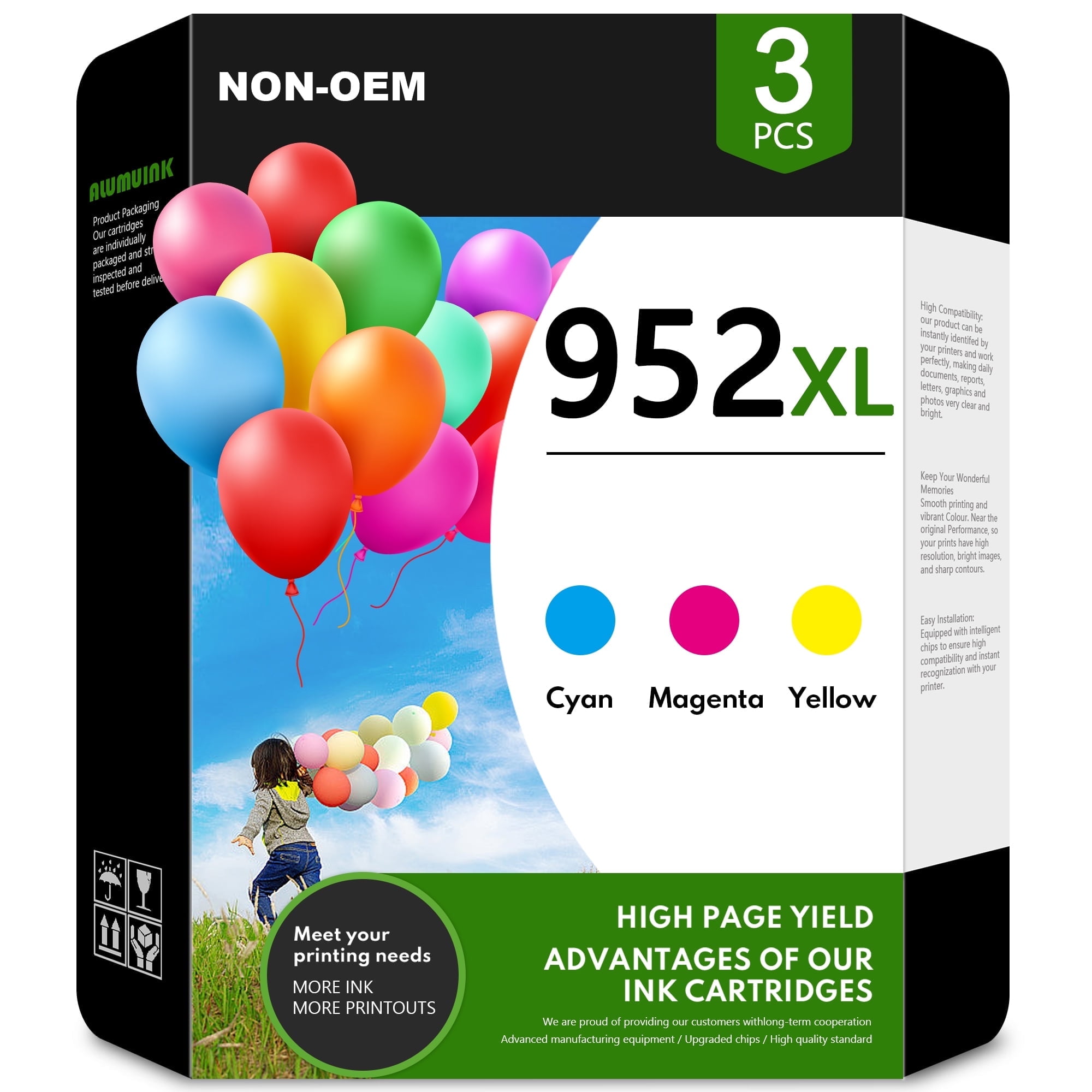 952 XL Ink Cartridge High Yield Compatible for HP 952 Ink Cartridge ...