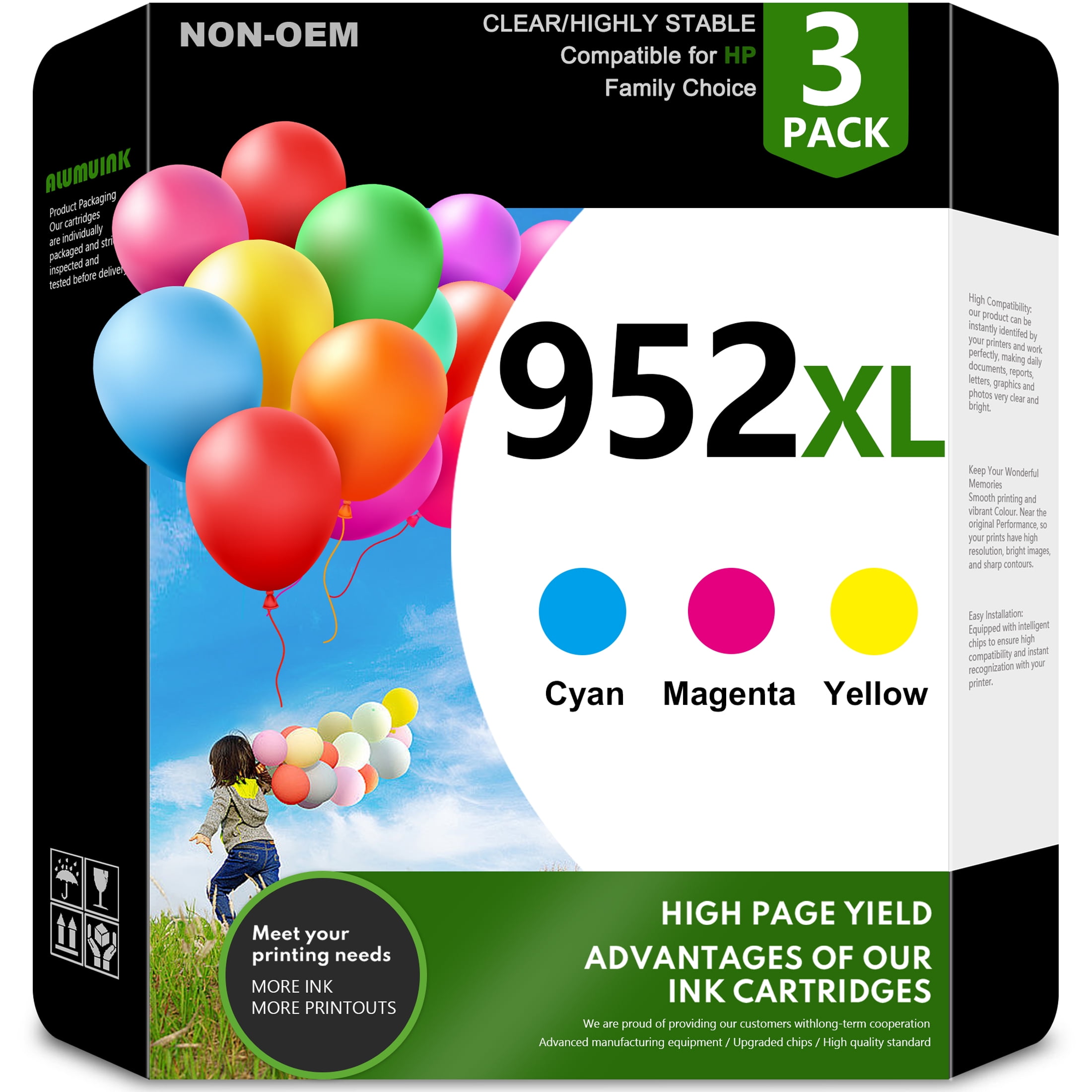 952 XL Ink Cartridge High Yield Compatible for HP 952 Ink Cartridge ...