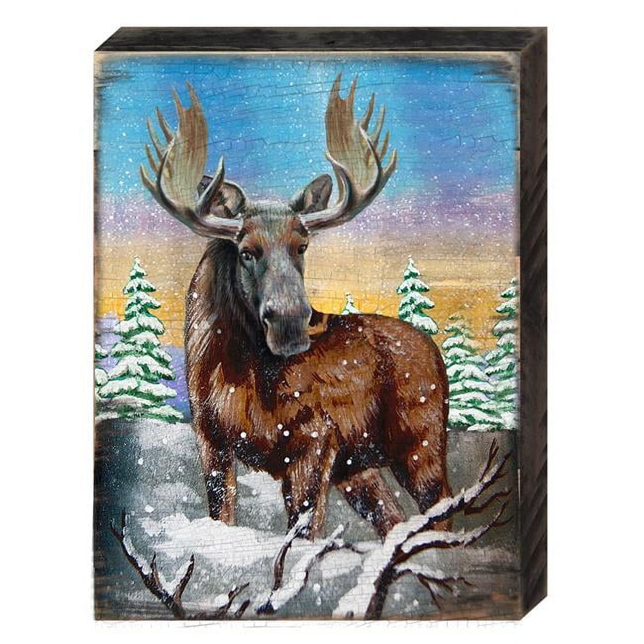 95216-08 Moose Wooden Block Graphic Art Design - Walmart.com