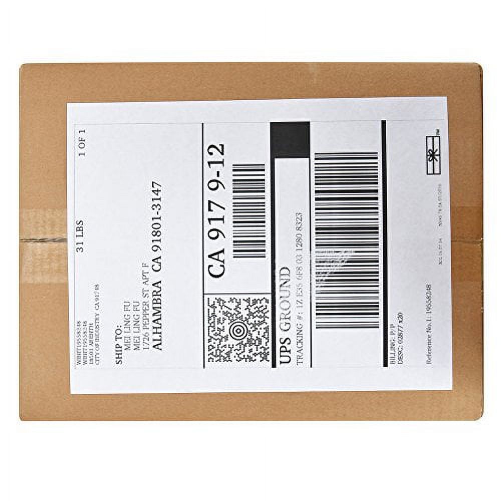9527 Product Full Sheet Shipping Labels, 8-1/2" x 11" Blank White ...