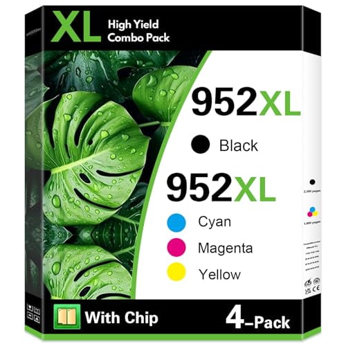 952XL Ink Cartridges Combo Pack (4-Pack, Black/Cyan/Magenta/Yellow ...