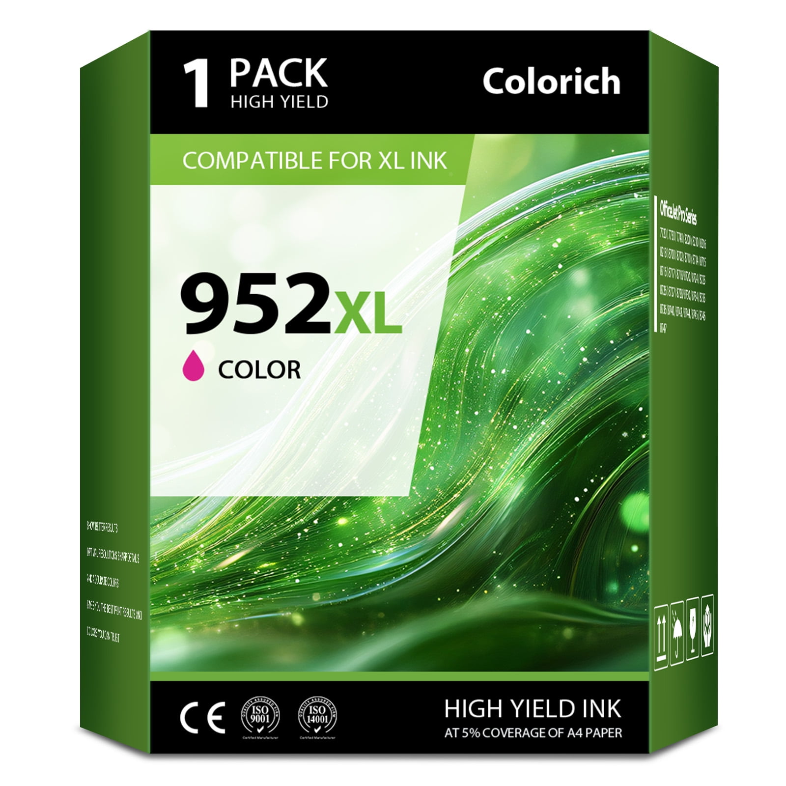 952XL Ink Cartridges Compatible for HP 952 952XL 1 Pack Color Ink for OfficeJet Pro 8710 7740 ...