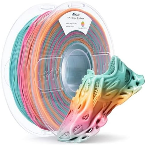 95A TPU 3D Printer Filament, 1.75mm Basic TPU Multicolor Rainbow Red ...