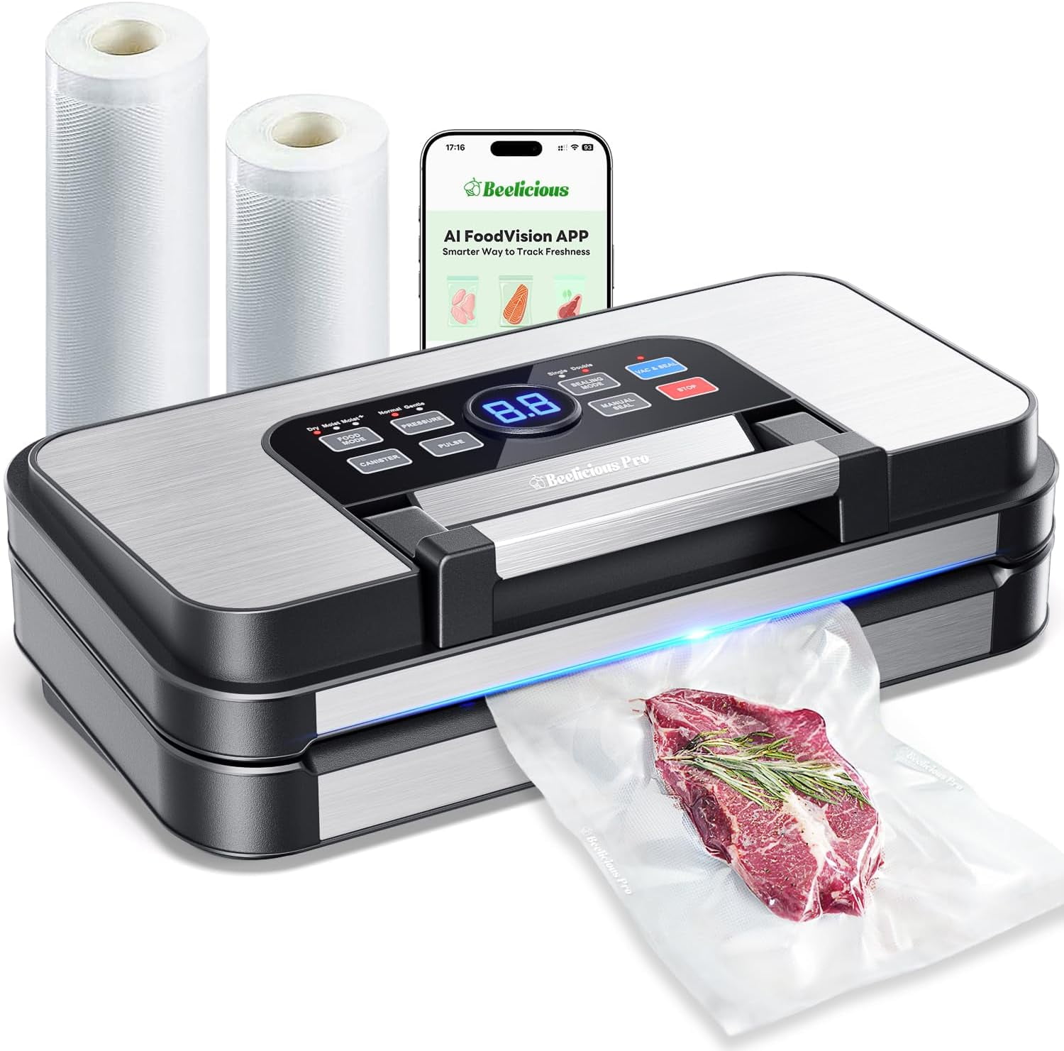 95Kpa Powerful Precision Pro Vacuum Sealer, with Double Heat Seal ...