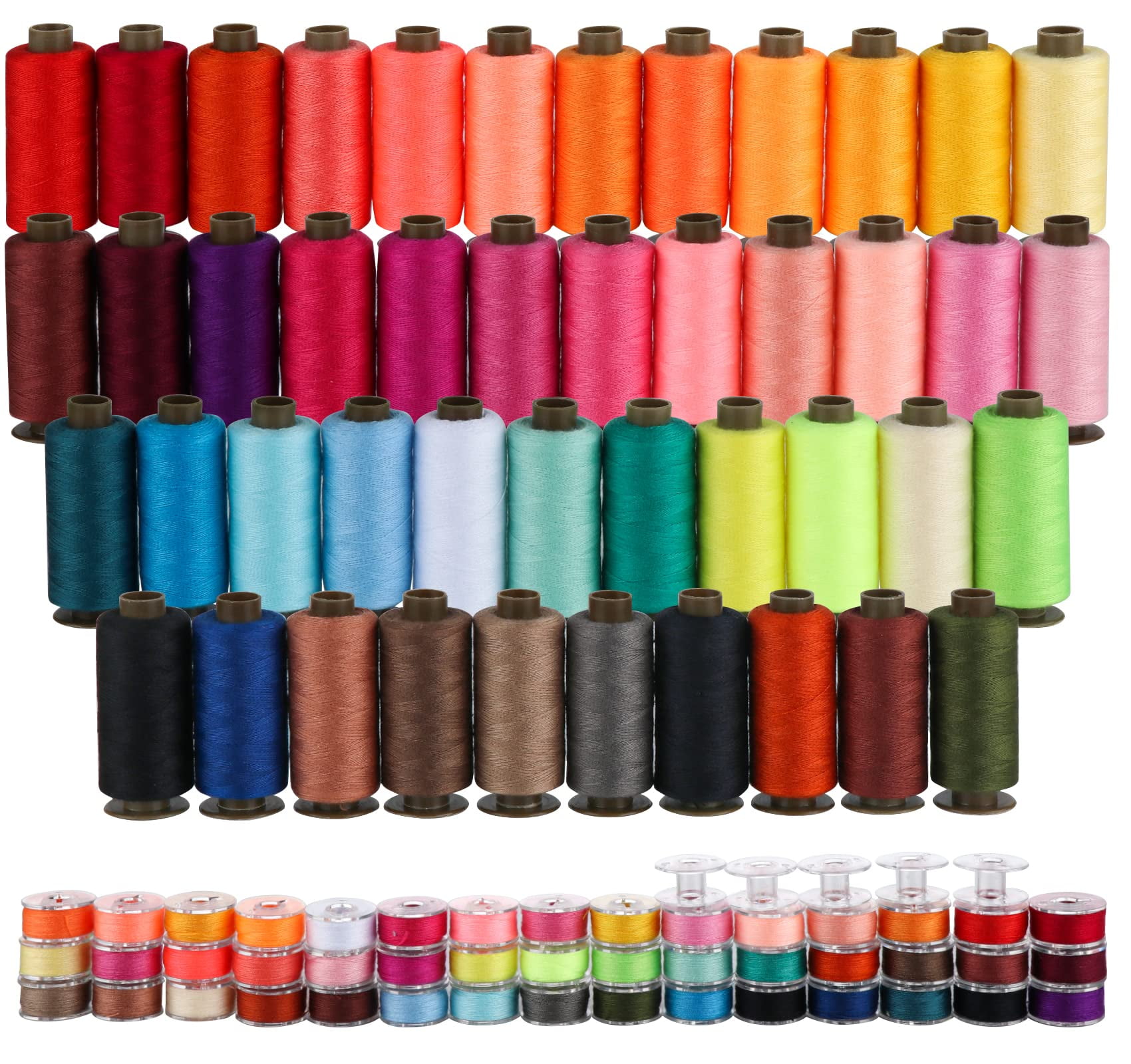 95Pcs 45 Colors Prewound Bobbins Sewing Threads, 400 Yards Sewing ...