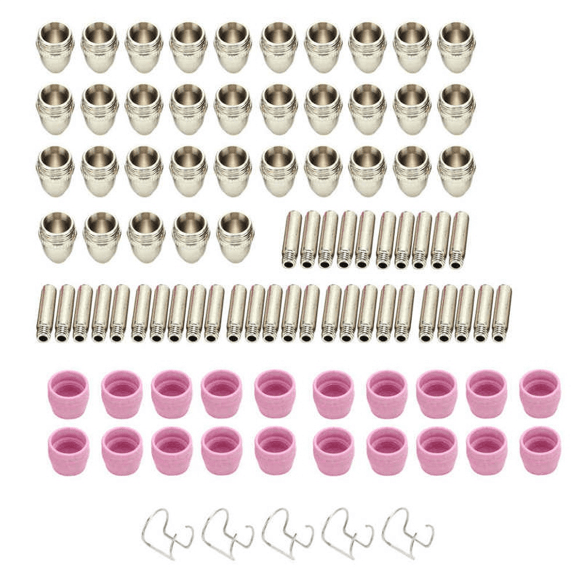 95Pcs Ceramic Air Plasma Cutting Torch Nozzles Consumables Contact Tips ...