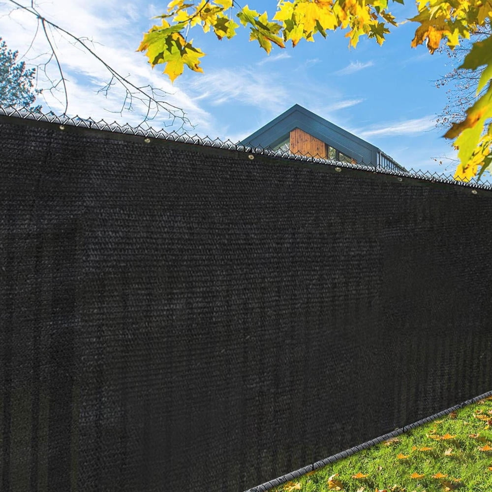 95ft Privacy Fence Cover - 5/6ft Tall Black Screen Panels | Artificial ...