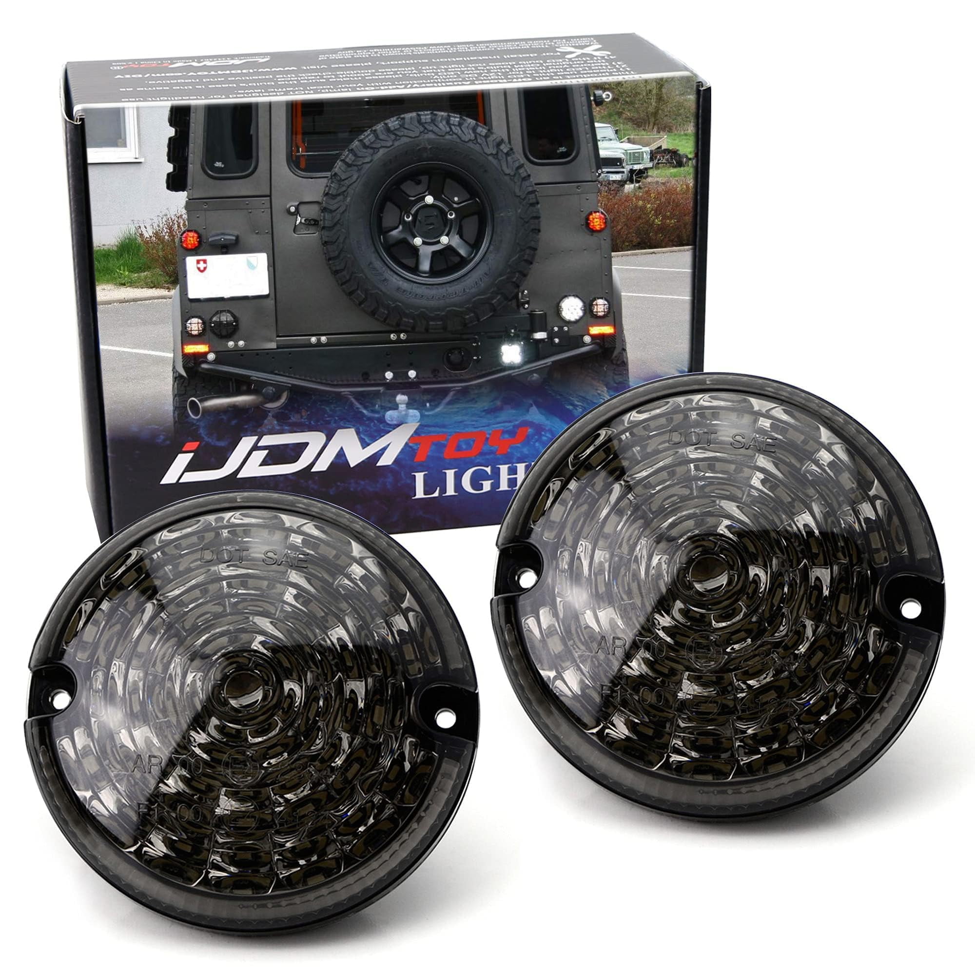 95mm NAS Style Smoked Lens Full LED Upgrade Kit For Land Rover Defender ...