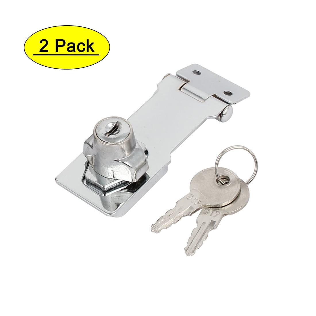 95mmx32mmx30mm Metal Screw Fixing Guard Keyed Hasp Latches Locks 2pcs ...