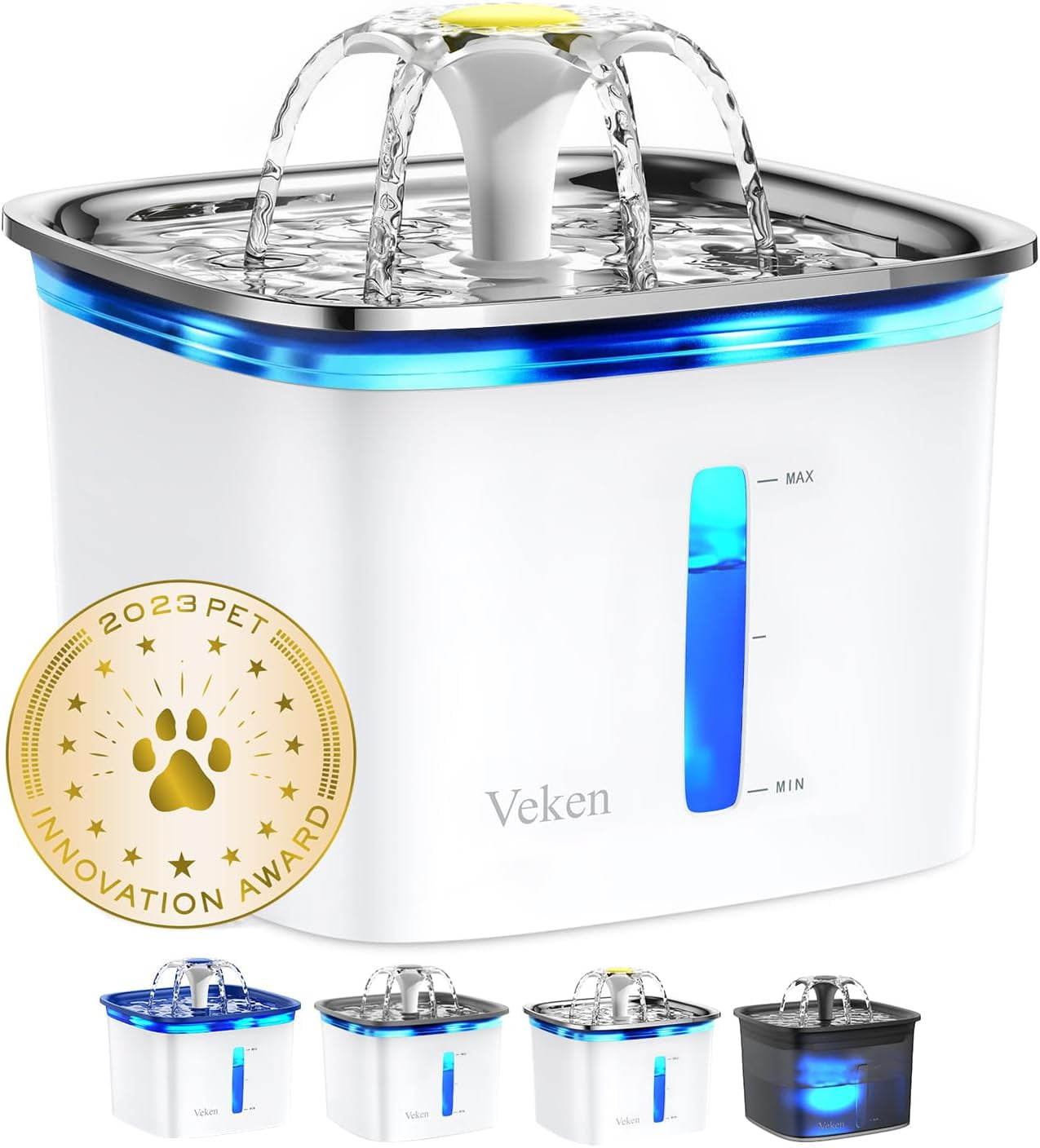95oz/2.8L Pet Fountain, Automatic Cat Water Fountain Dog Water ...
