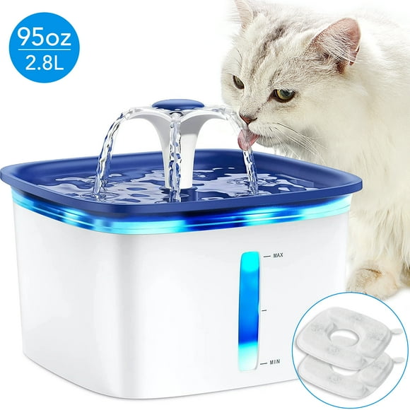 95oz/2.8L Pet Fountain, Cat Dog Water Fountain Dispenser with Smart ...