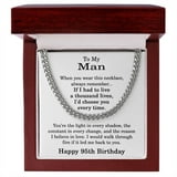 95th Birthday Gift for Him, 95th Birthday Necklace for Men, Adjustable ...