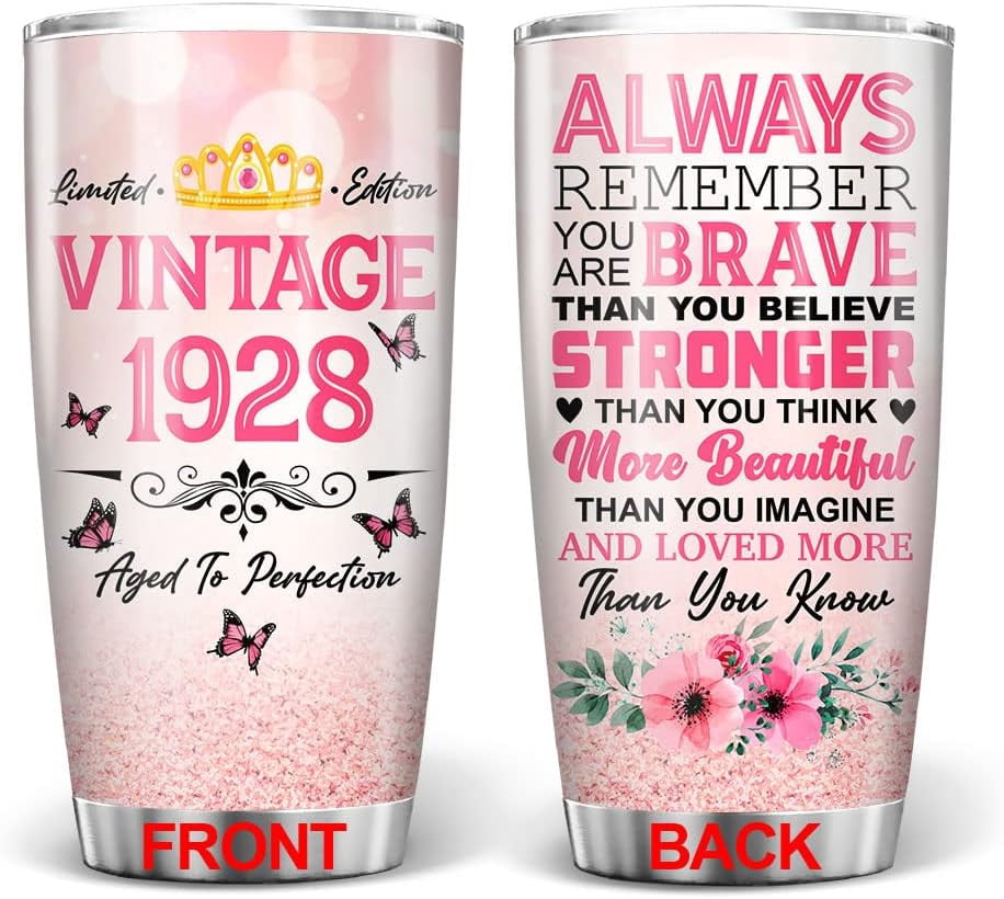 95th Birthday Limited Edition Tumbler with Lid Vintage Born In 1928 ...