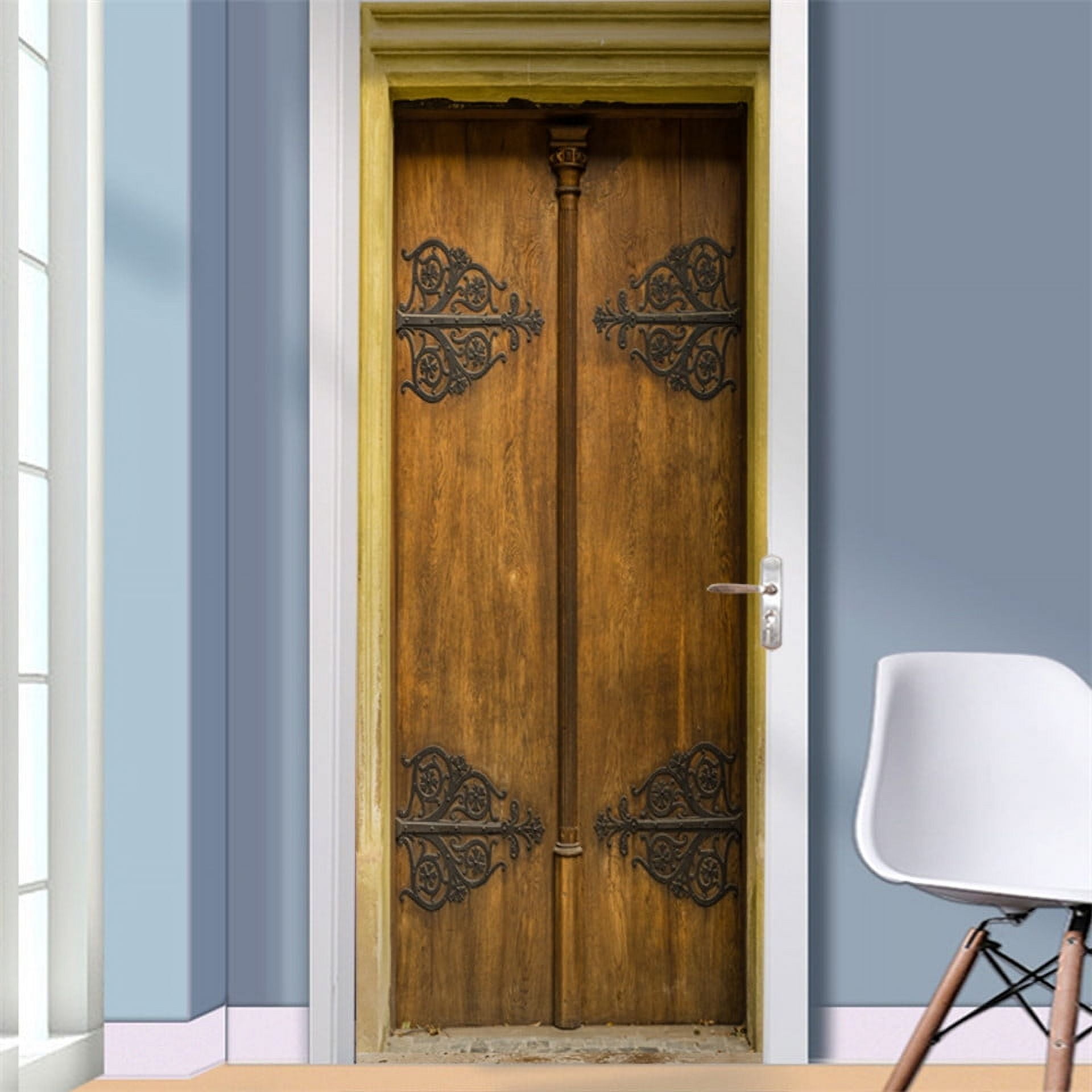 95x215cm Space Geometry Door Sticker Self Adhesive Waterproof Removable ...