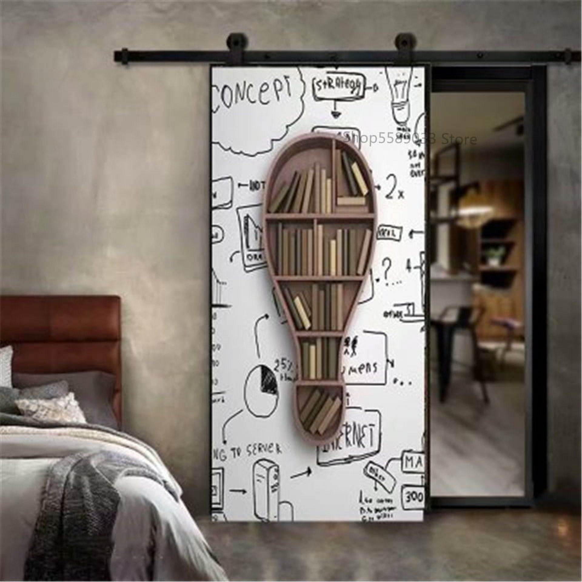 95x215cm Space Geometry Door Sticker Self Adhesive Waterproof Removable ...