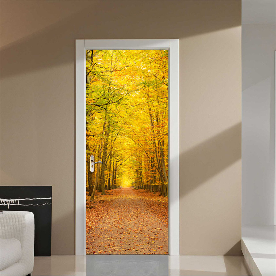 95x215cm White Lines Door Sticker DIY Peel and Stick Wallpaper Vinyl ...