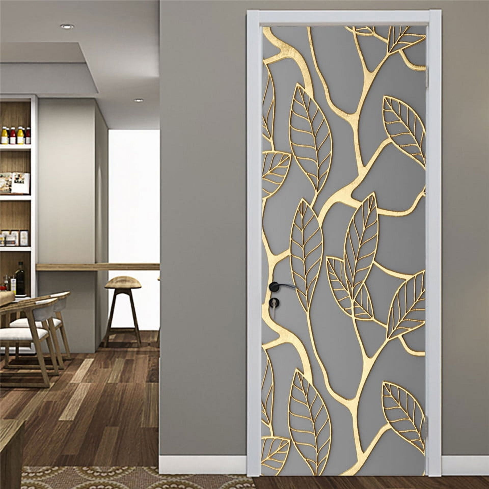 95x215cm White Lines Door Sticker DIY Peel and Stick Wallpaper Vinyl ...