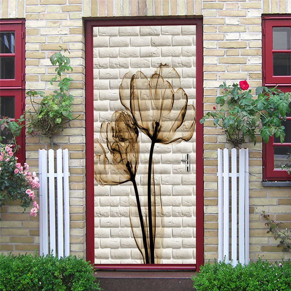 95x215cm White Lines Door Sticker DIY Peel and Stick Wallpaper Vinyl ...