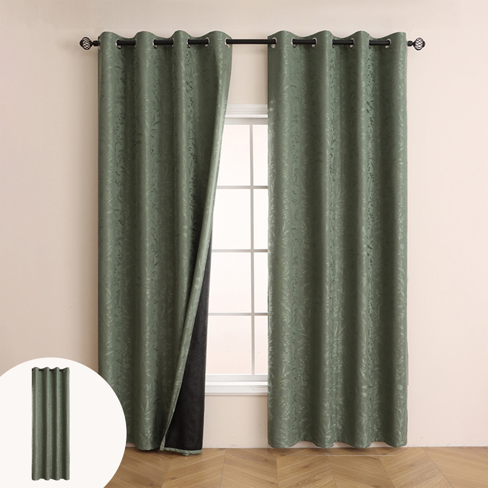 95x51 Inch Blackout Curtains for Sun Protection & Heat Insulation ...