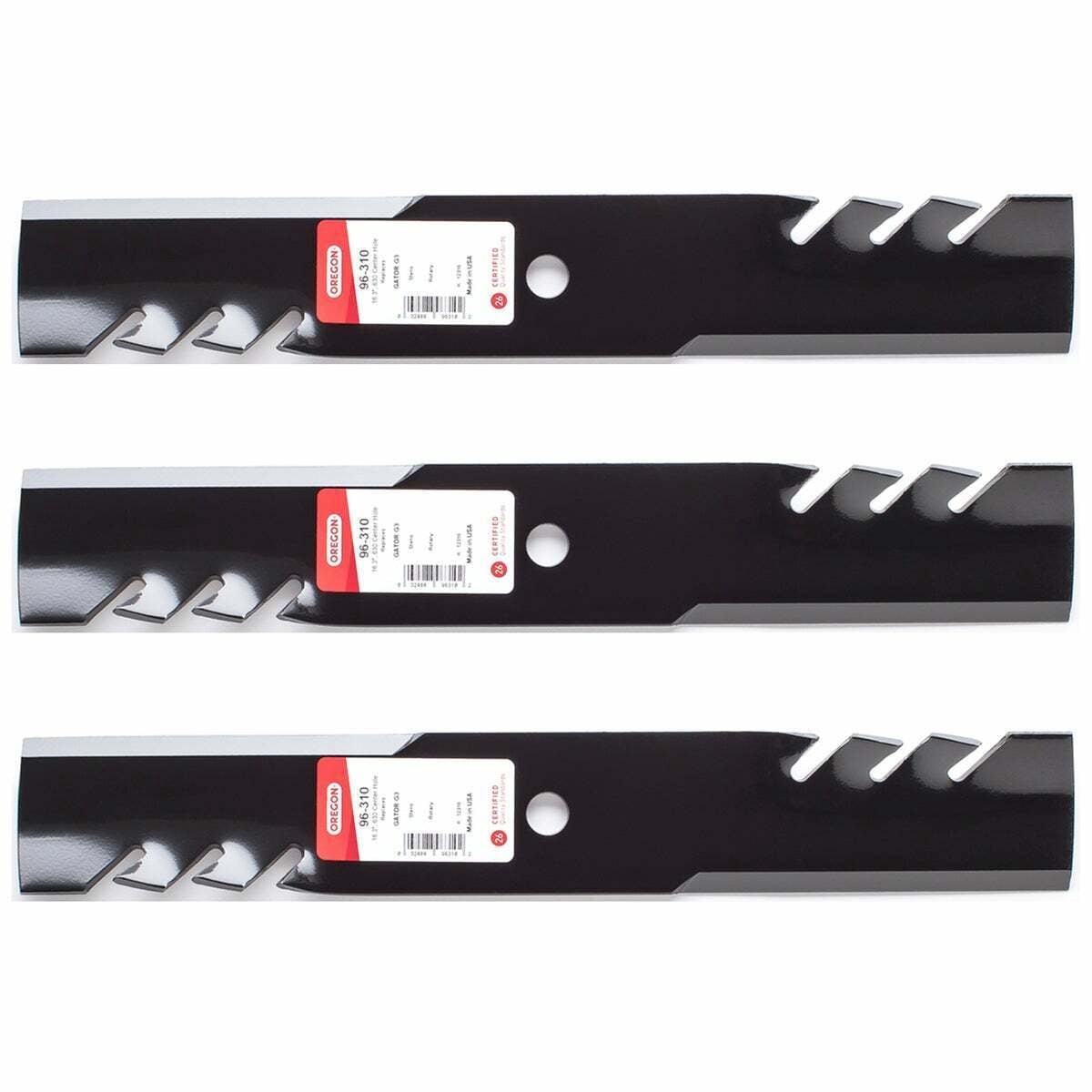 96-310 Set of 3 48" Gator Exmark 403060 403059 Blades 5/8 center hole ...