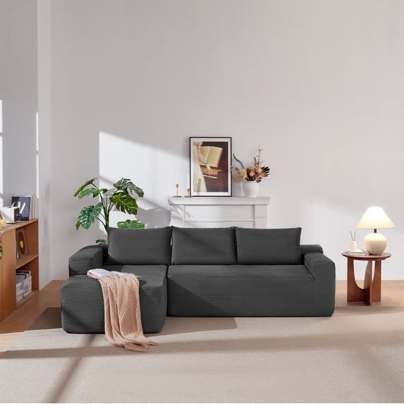 96.9" Cloud Sectional Couch with U-Shaped Chaise,Modern Modular Sofa ...