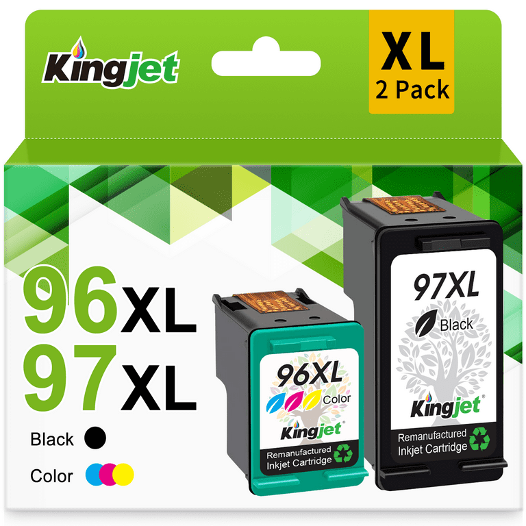 96 and 97 Ink Compatible for HP 96 97 Ink Cartridges Twin Pack for Printers HP OfficeJet 7310 7410 DeskJet 9800 6980 6940 5740 PhotoSmart 8050 8450