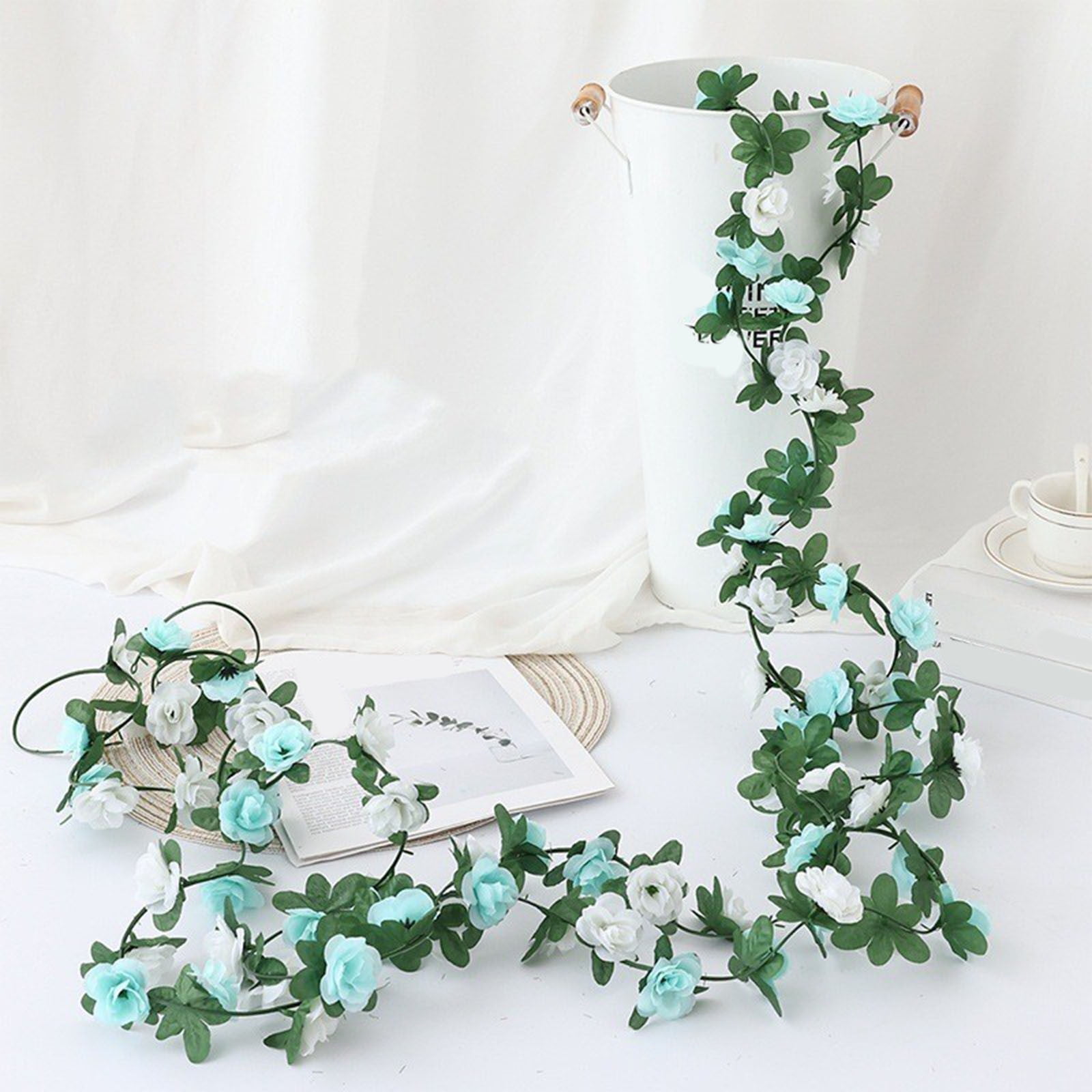 96" Artificial Peony Flower Garland - Multicolor Silk Ivy Hanging Decor ...