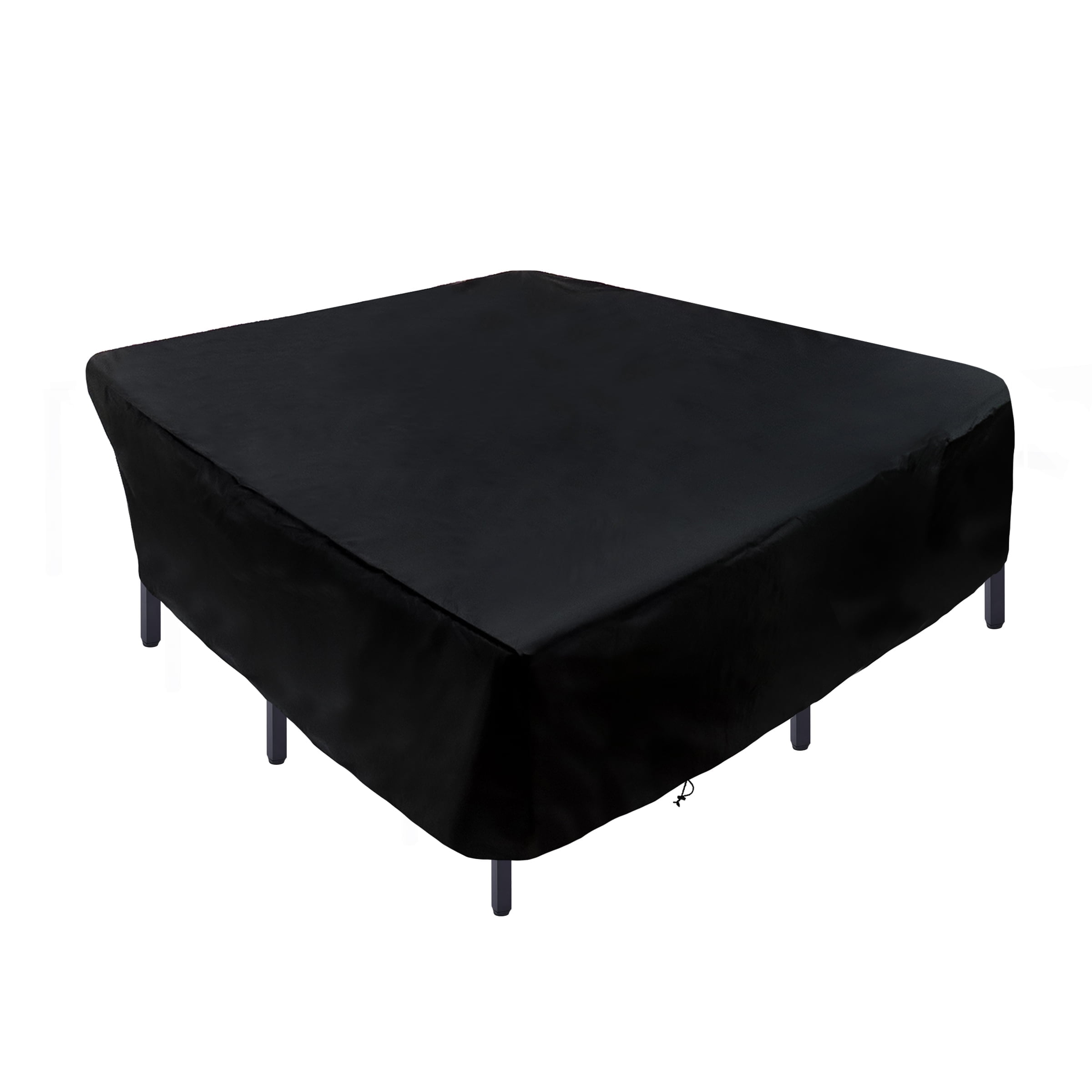 96 in. Black Patio Furniture Cover, Waterproof with Rope and Metal ...