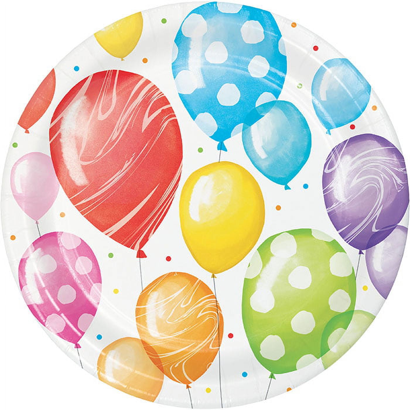 96 Count Bulk Pack Balloon Bash Dessert Plates - Walmart.com