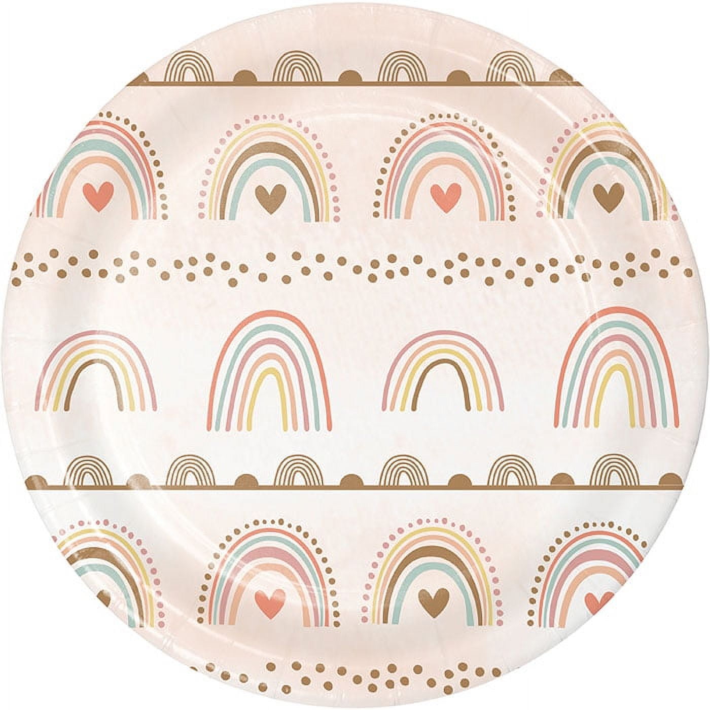 96 Count Bulk Pack Boho Rainbow Dessert Plates - Walmart.com