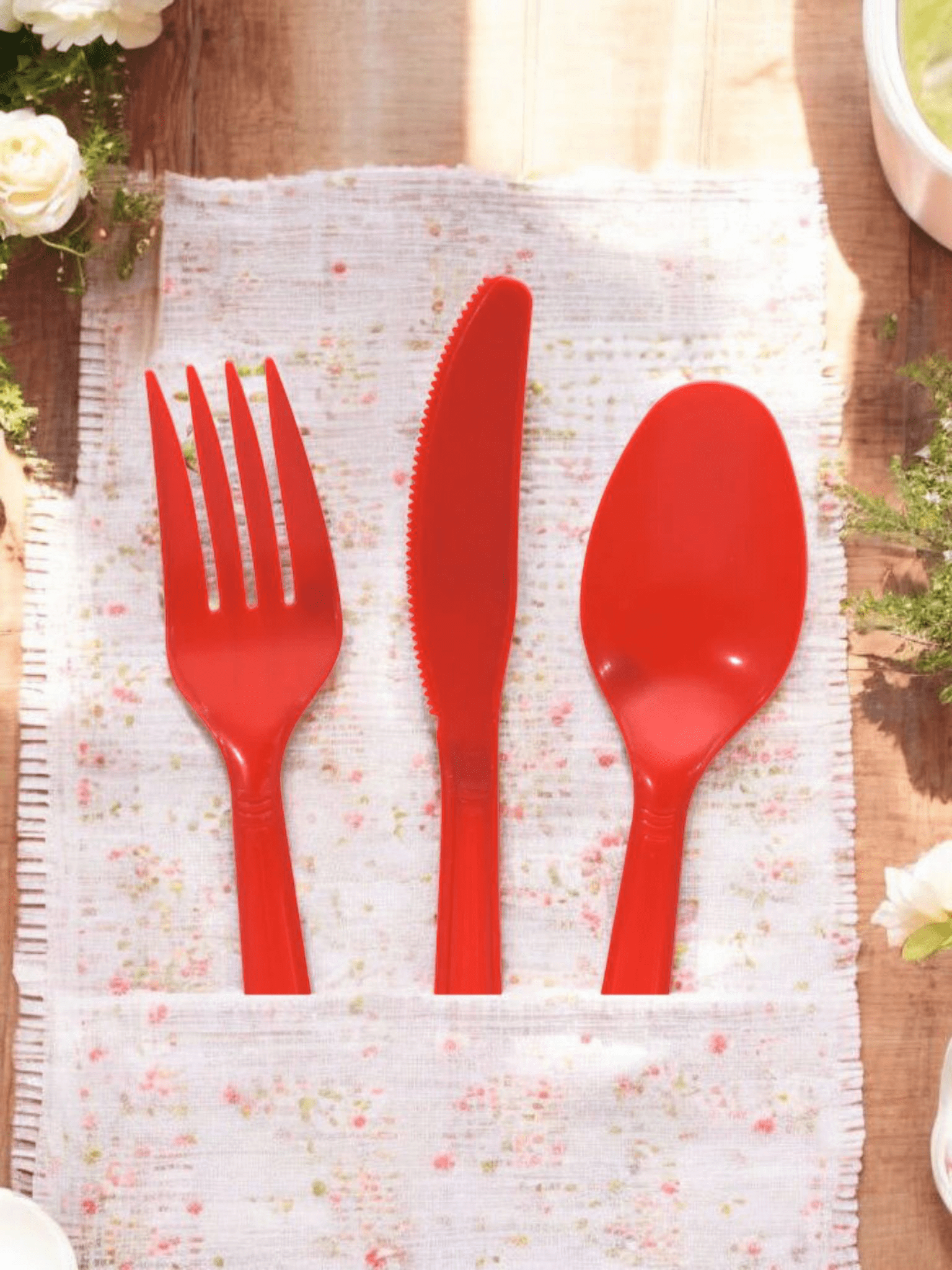 96 Count Orange Plastic Utensils - Perfect Disposable Cutlery for ...