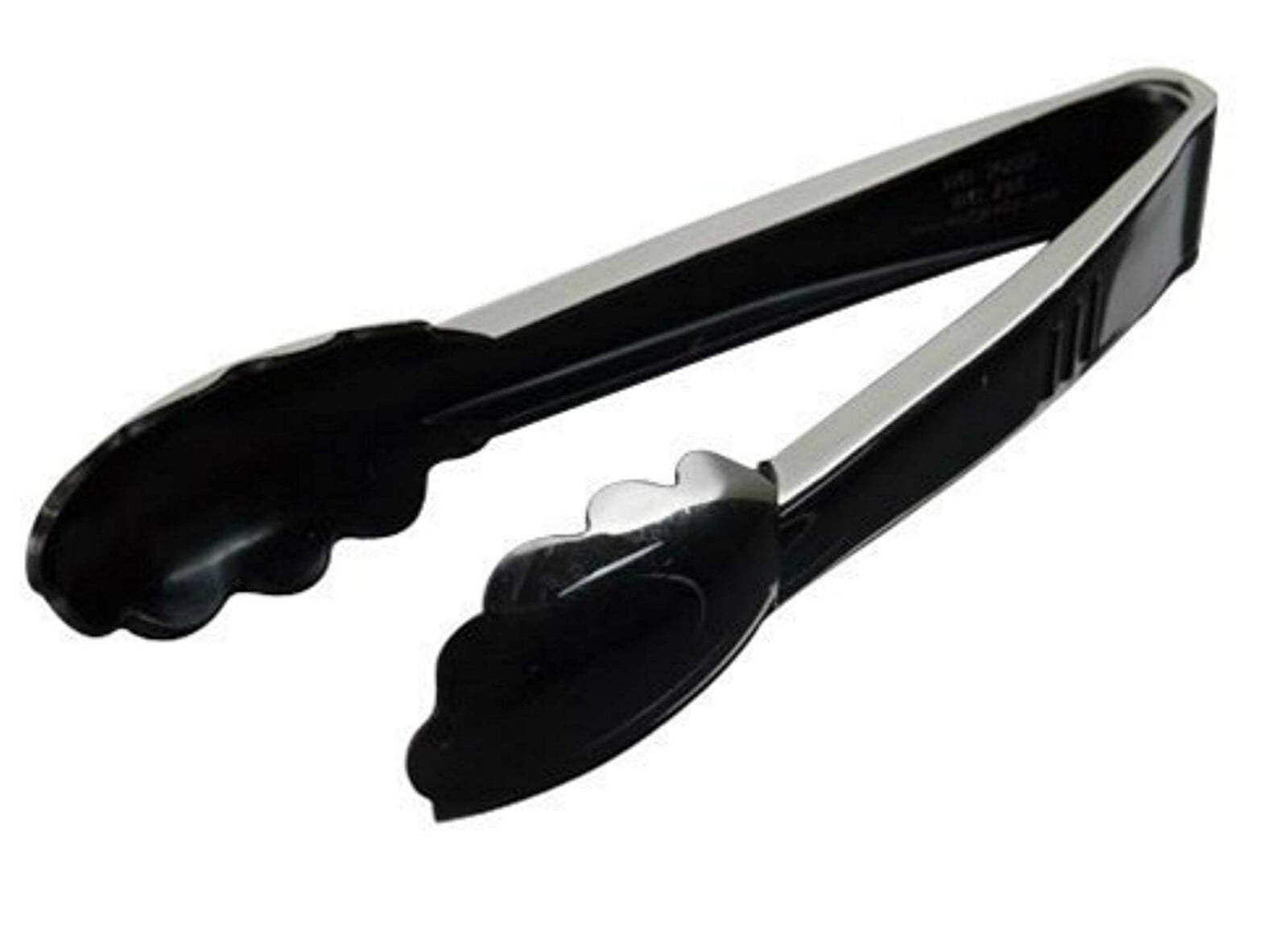 96 EMI Yoshi Disposable Plastic Serving Tongs, 9" Black Scalloped ...